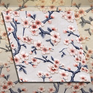 Printable Seamless Imari Cherry Blossom Porcelain Digital Ceramic ...
