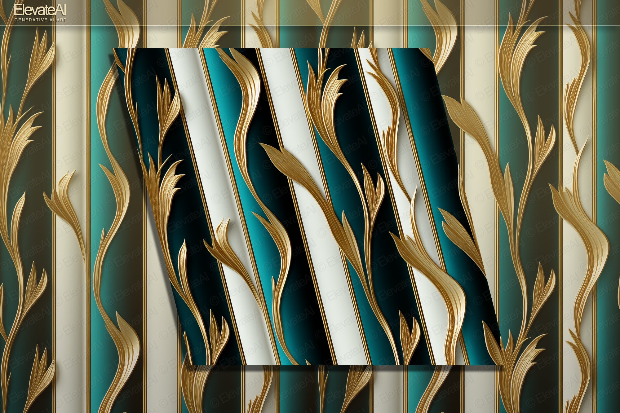 Printable Seamless Metallic Gold & Turquoise Stripes Textures 24 ...