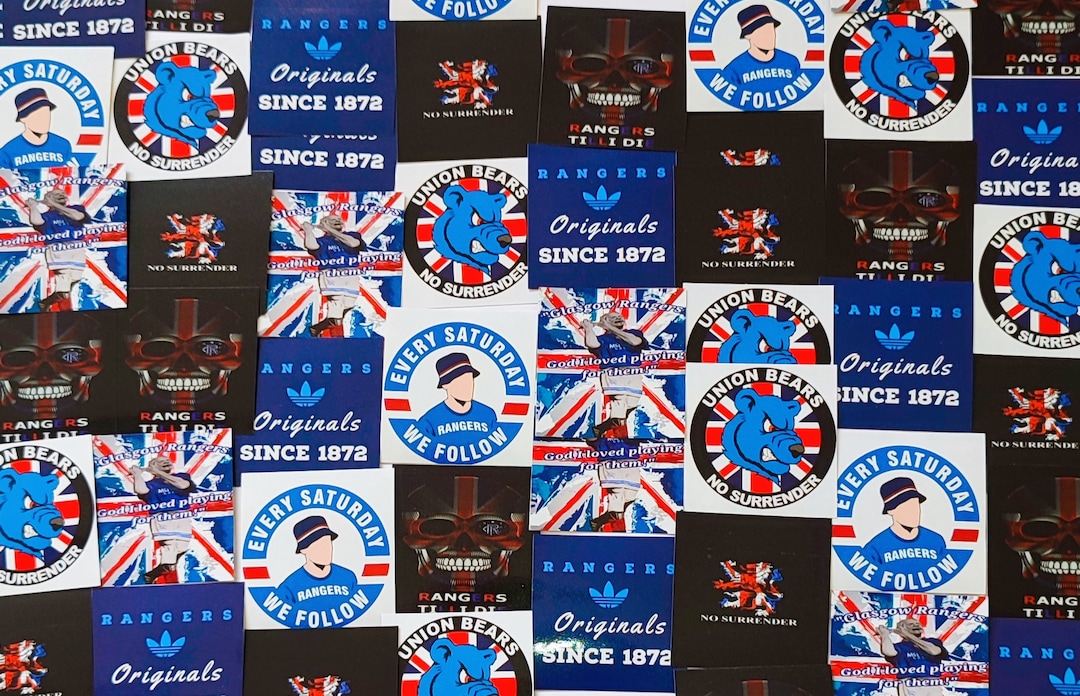 60 X Glasgow Rangers FC Ultra Style Vinyl Stickers | Mega Mix Pack ...