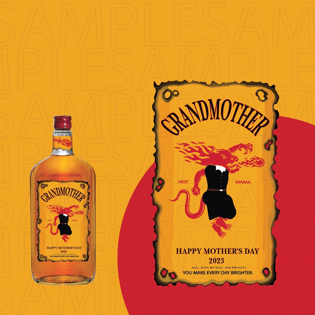 Digital Fireball Cinnamon Whisky Label Hot Mama Personalized - Etsy