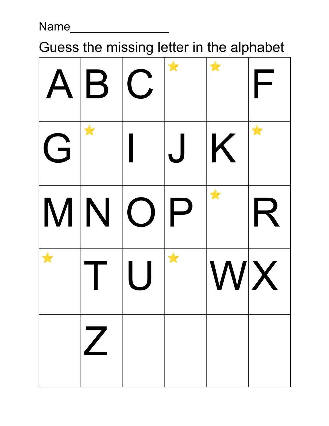 Guess the Missing Letter Alphabet - Etsy