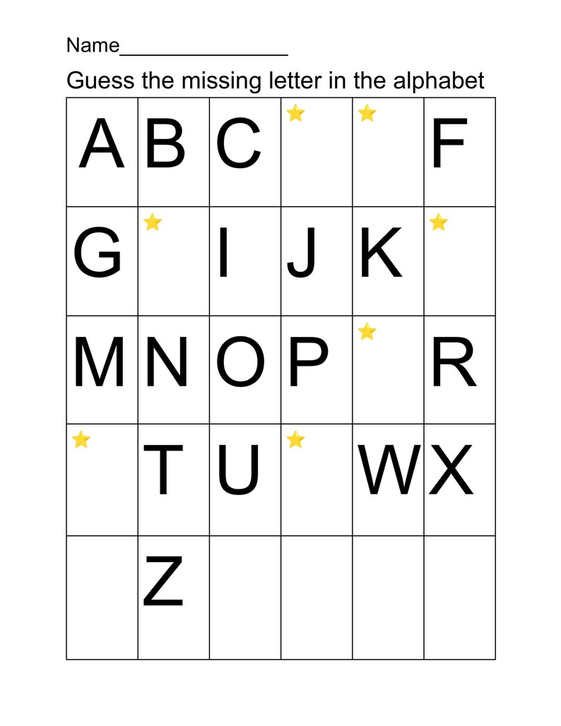 Guess the Missing Letter Alphabet - Etsy