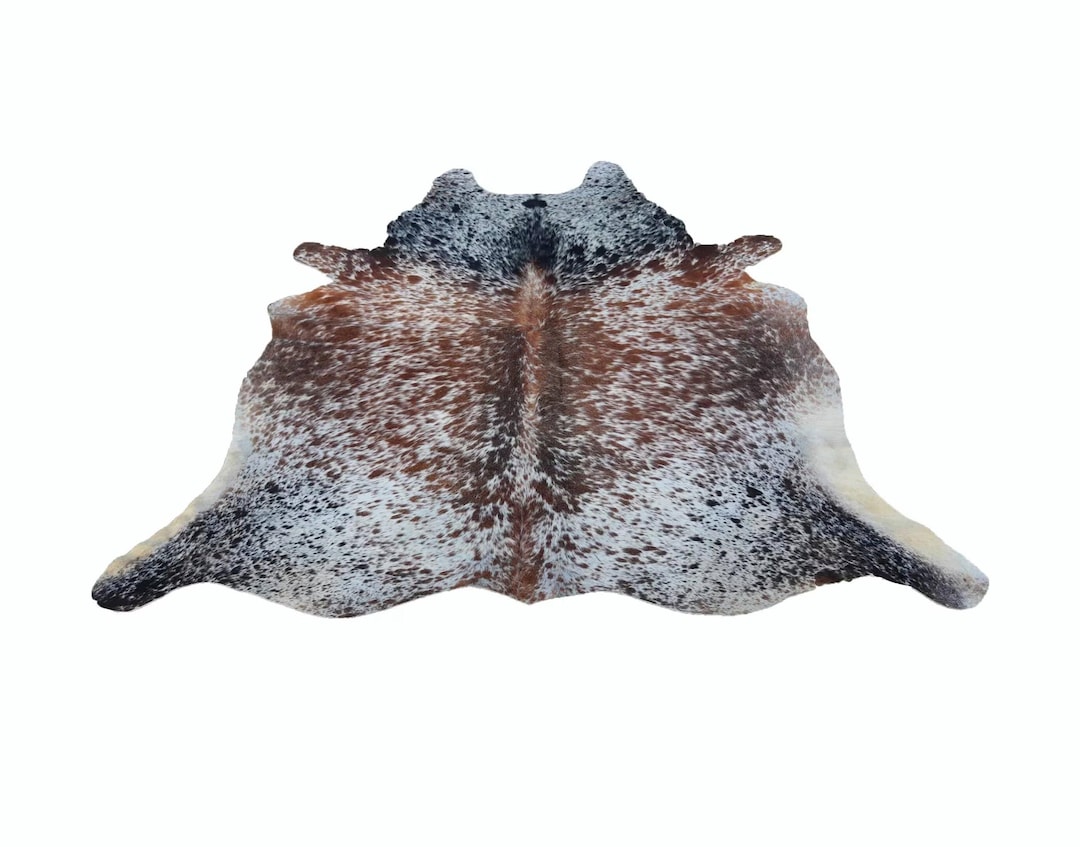 Genuine Brown and White Speckled Cowhide for Home Decor-tricolor ...