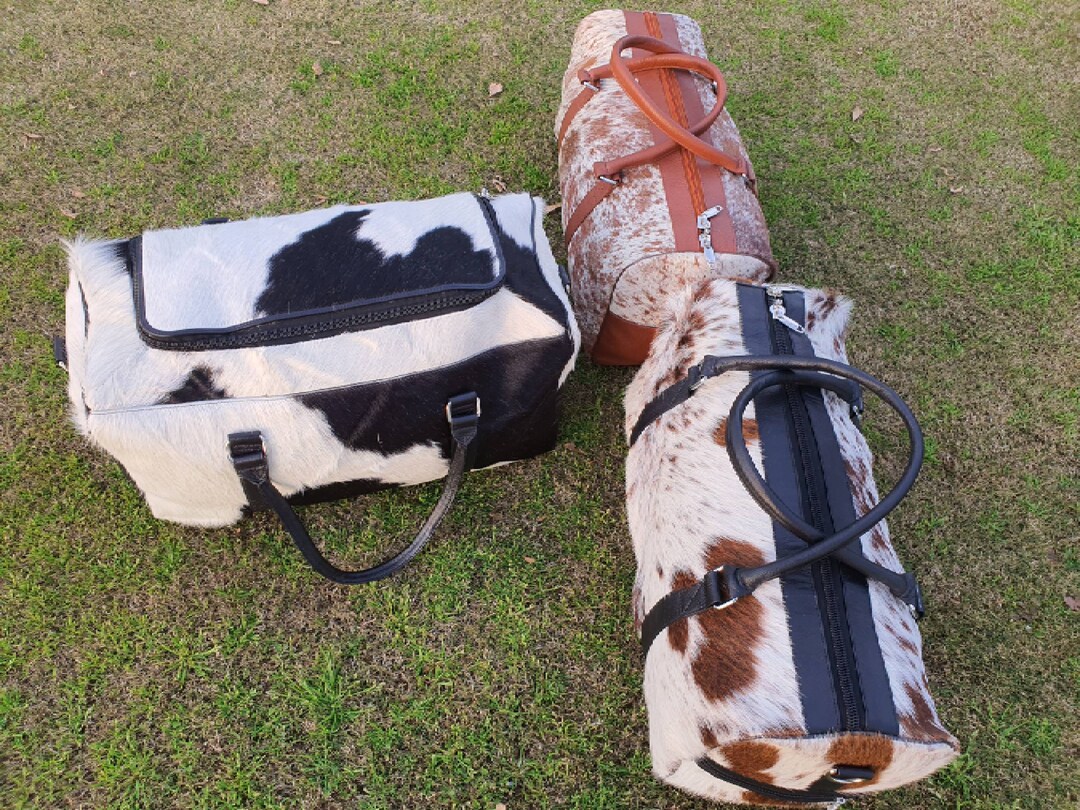 Custom Cowhide Duffle Bag for Men - Large and Medium Weekender Bag for ...