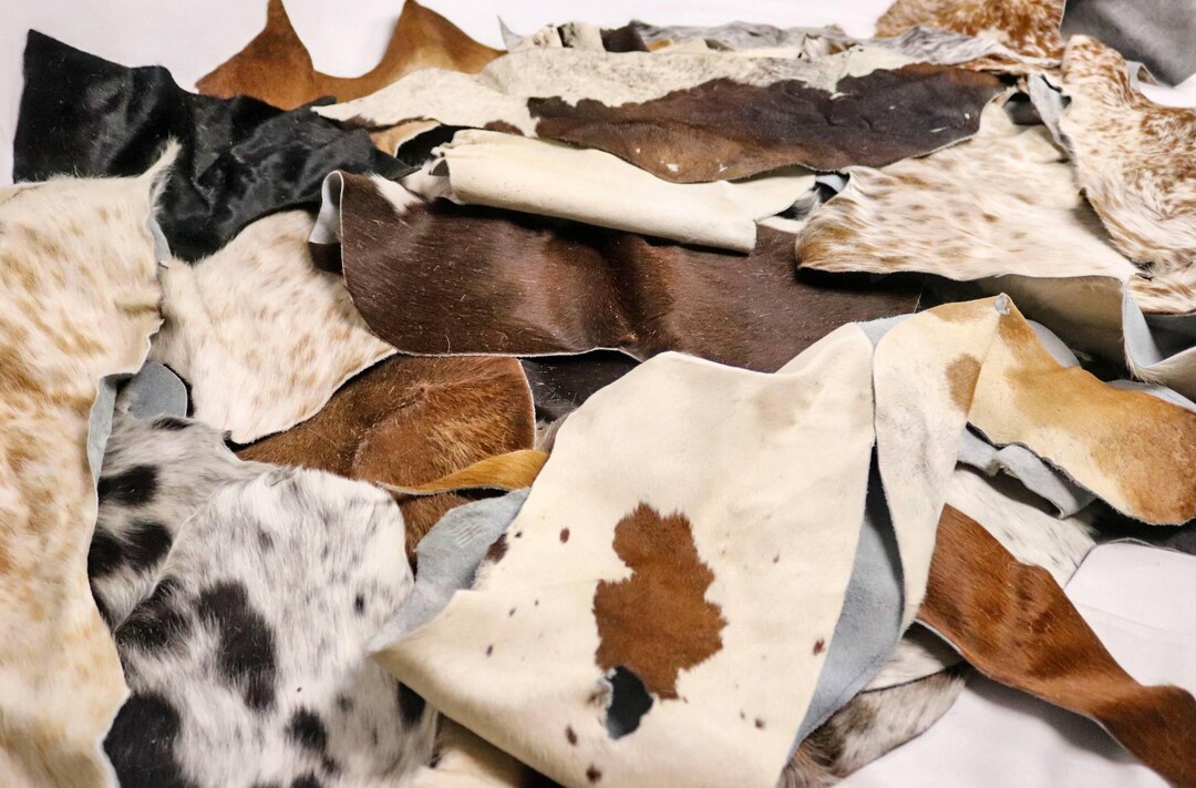 1 Kg Pack of Cowhide Scraps, Cowhide Scrap Material, Hair-on Cow Hide ...