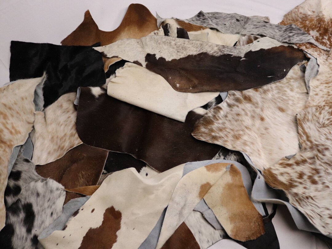 Cowhide Scraps - Cow Hide Offcut Pieces - Cowhide Material for Crafting ...
