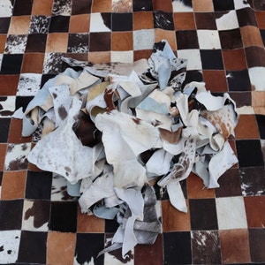 1 Kg Pack of Cowhide Scraps, Cowhide Scrap Material, Hair-on Cow Hide ...