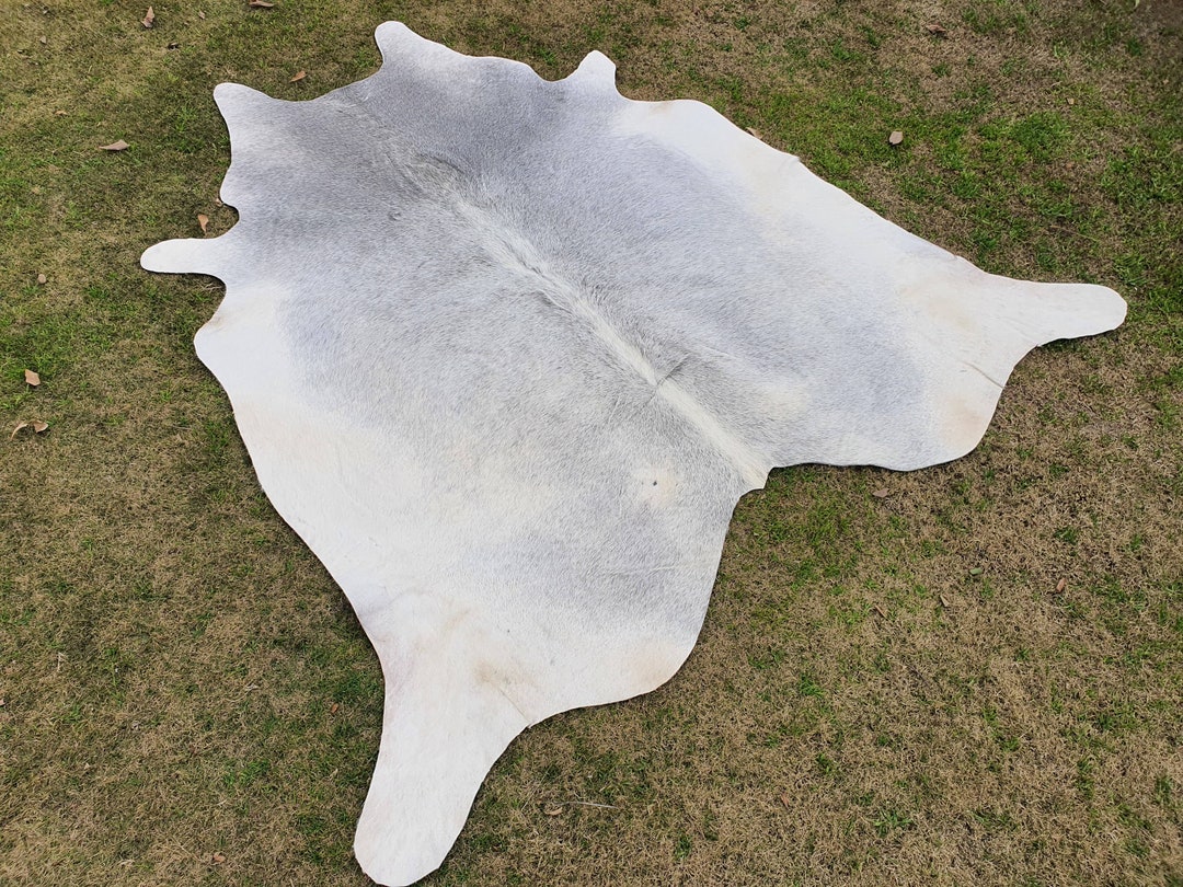 Cowhide Rug in Gray, Grey Brazilian Cow Skin Rug, Exotic Leather Area ...
