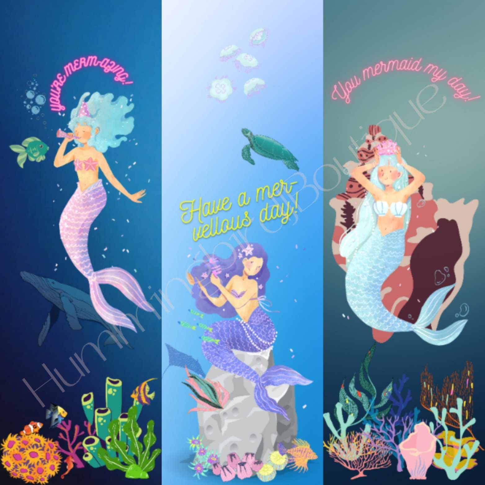 You're Mer-mazing .pdf Bookmark, Printable, Mermaids - Etsy