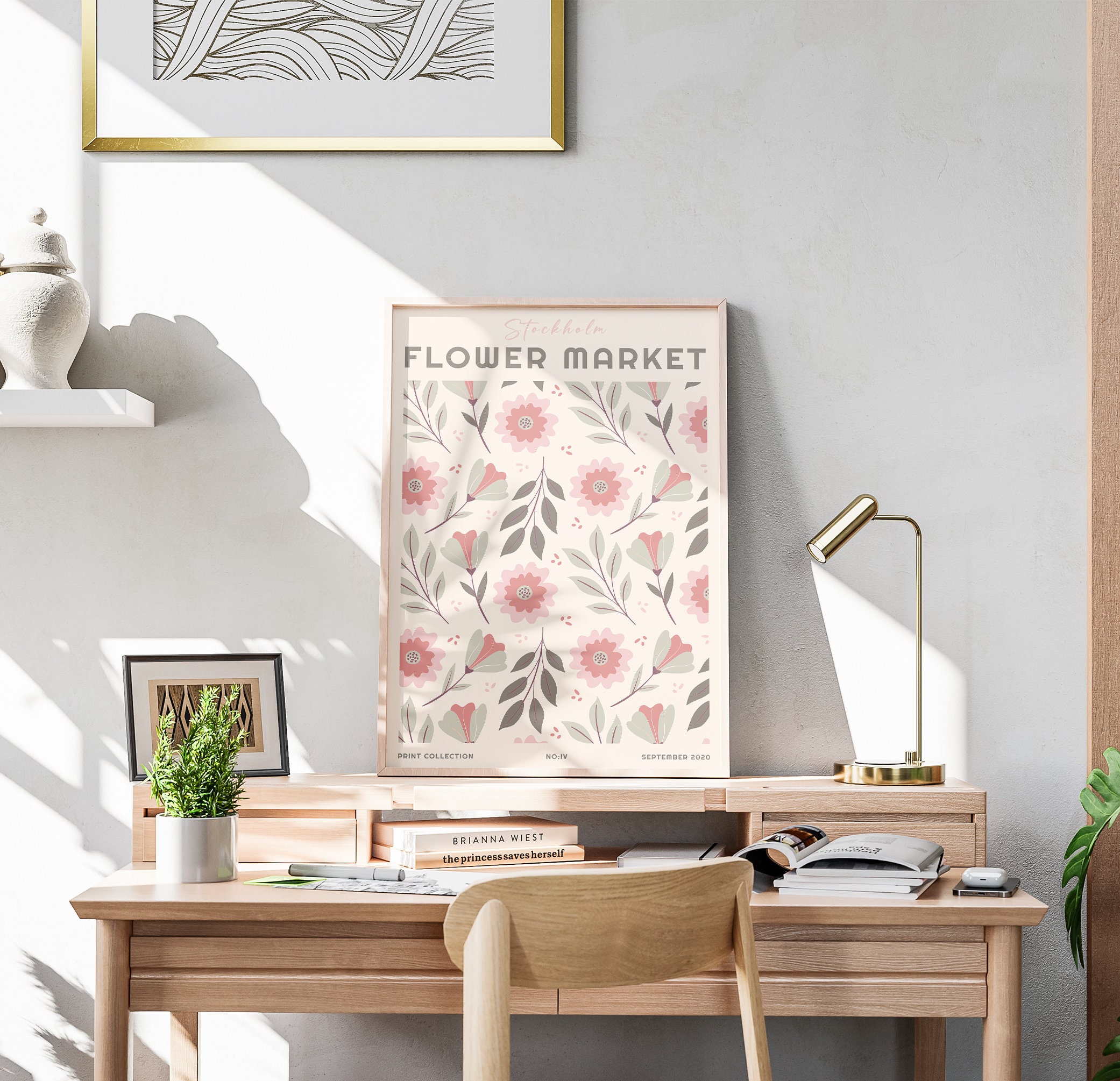 Trendy Retro Gallery Wall Set of 6 Blush Pink Poster Prints - Etsy