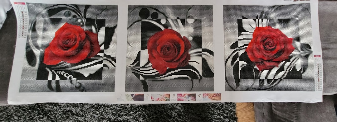 Beautiful Finished Diamond Painting. 3 Rose Diamond Art. 3 in 1 ...