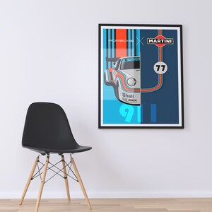 Vintage Porsche 911 Carrera RSR Turbo Martini Racing Poster Wall Art ...