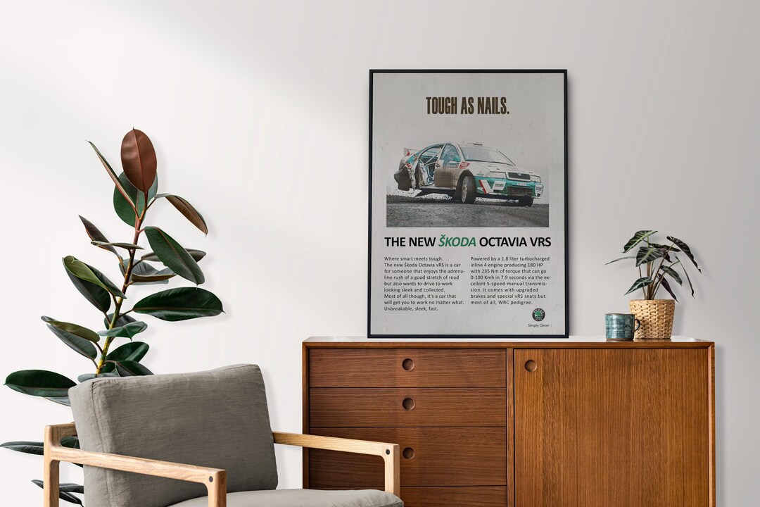Vintage Rally Skoda Octavia Vrs WRC Magazine Advertisement Poster ...