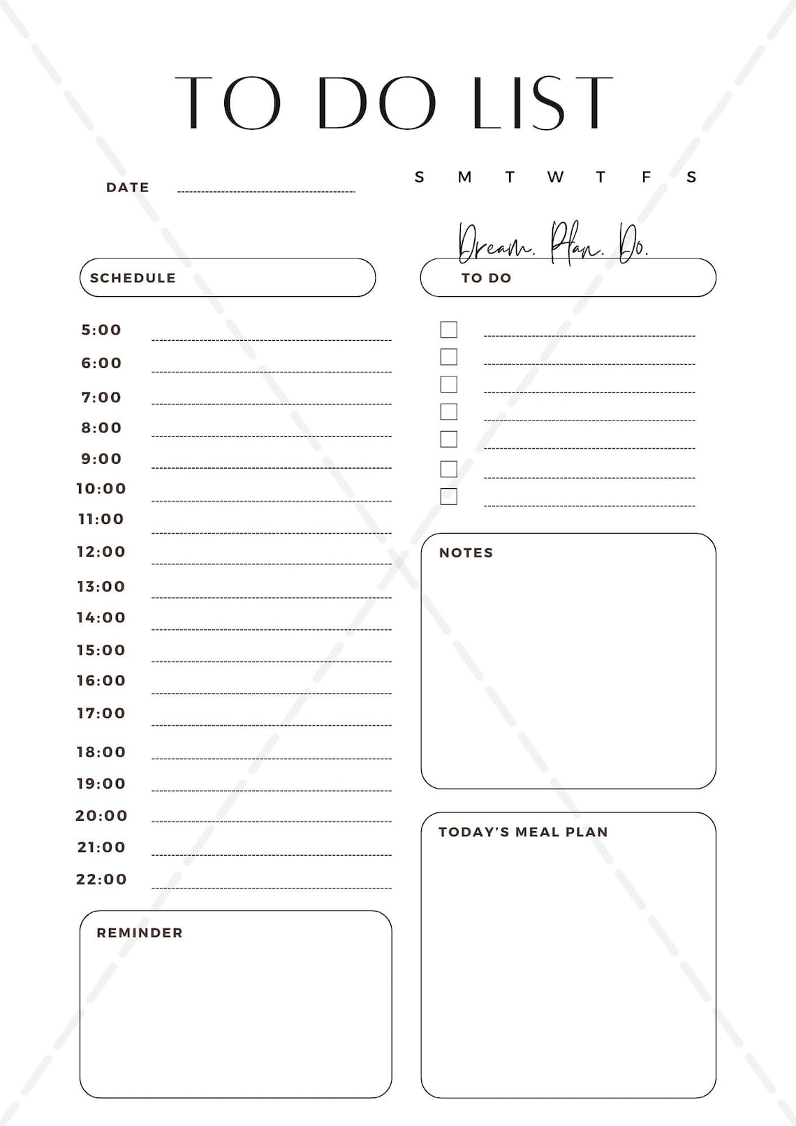 Minimalist Daily to Do Planner. Digital Planner. Printable Planner - Etsy