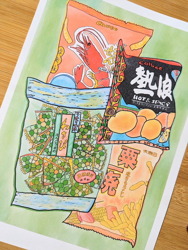 Asian Food Art Asian Food Illustration Chinese Food Print Nostalgic ...