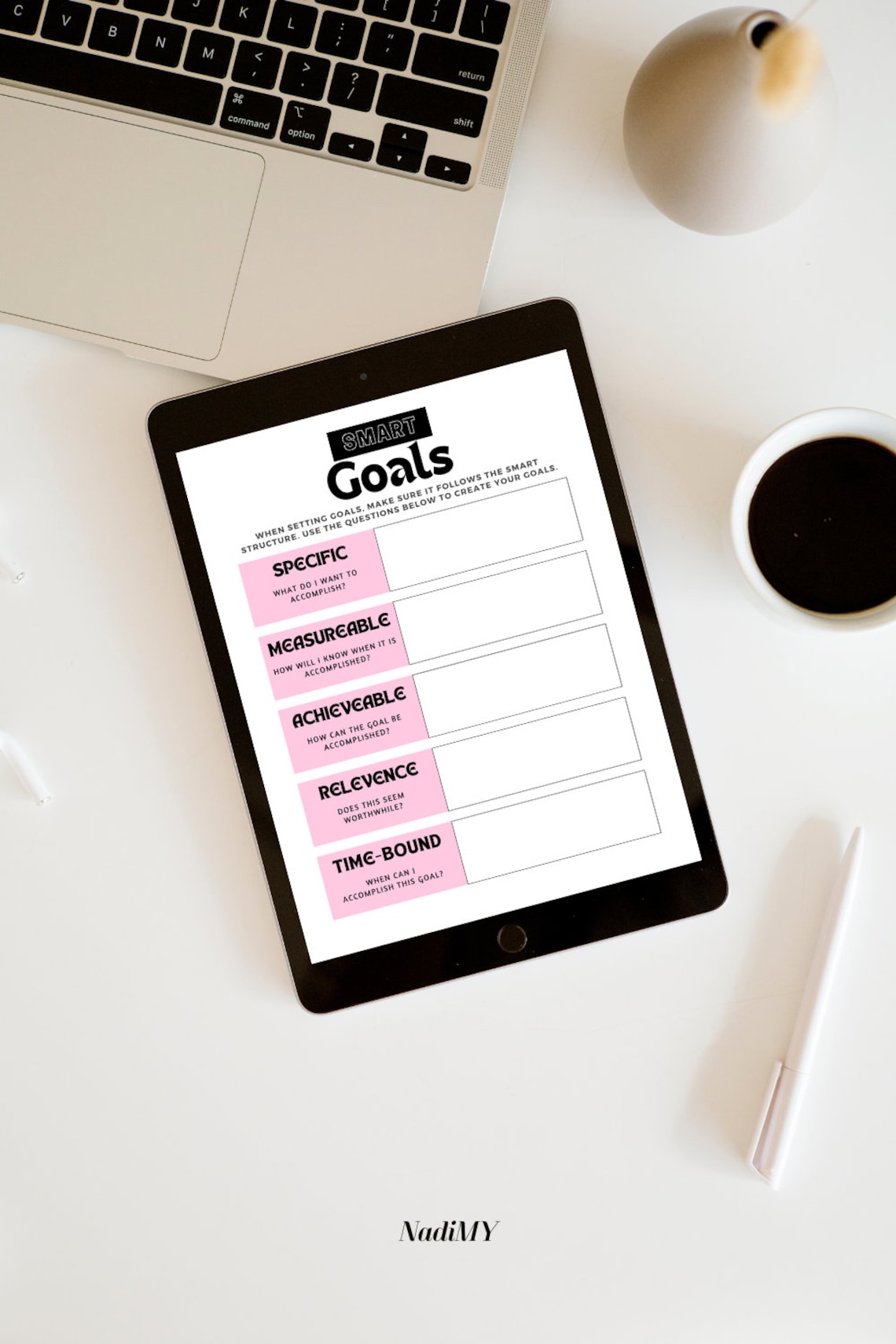 SMART Goals Planner Printable and Digital Template, Smart Goals ...