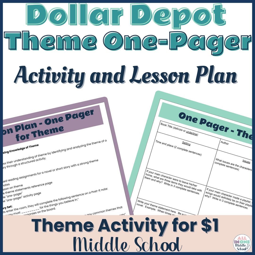 Theme and Lesson Plan | Dollar Products | Middle School Reading ...