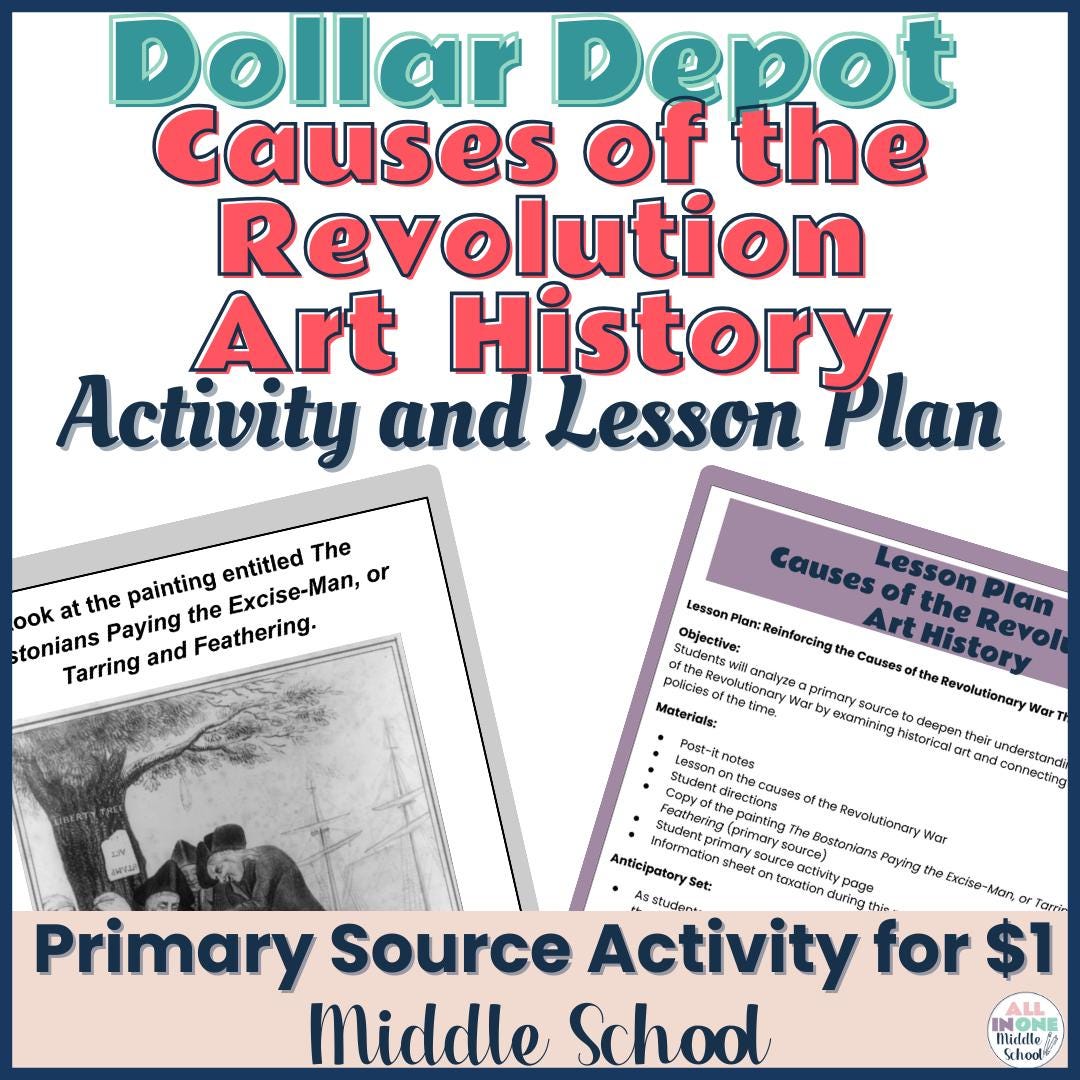 Causes of the Revolution Art History Activity and Lesson Plan | Dollar ...