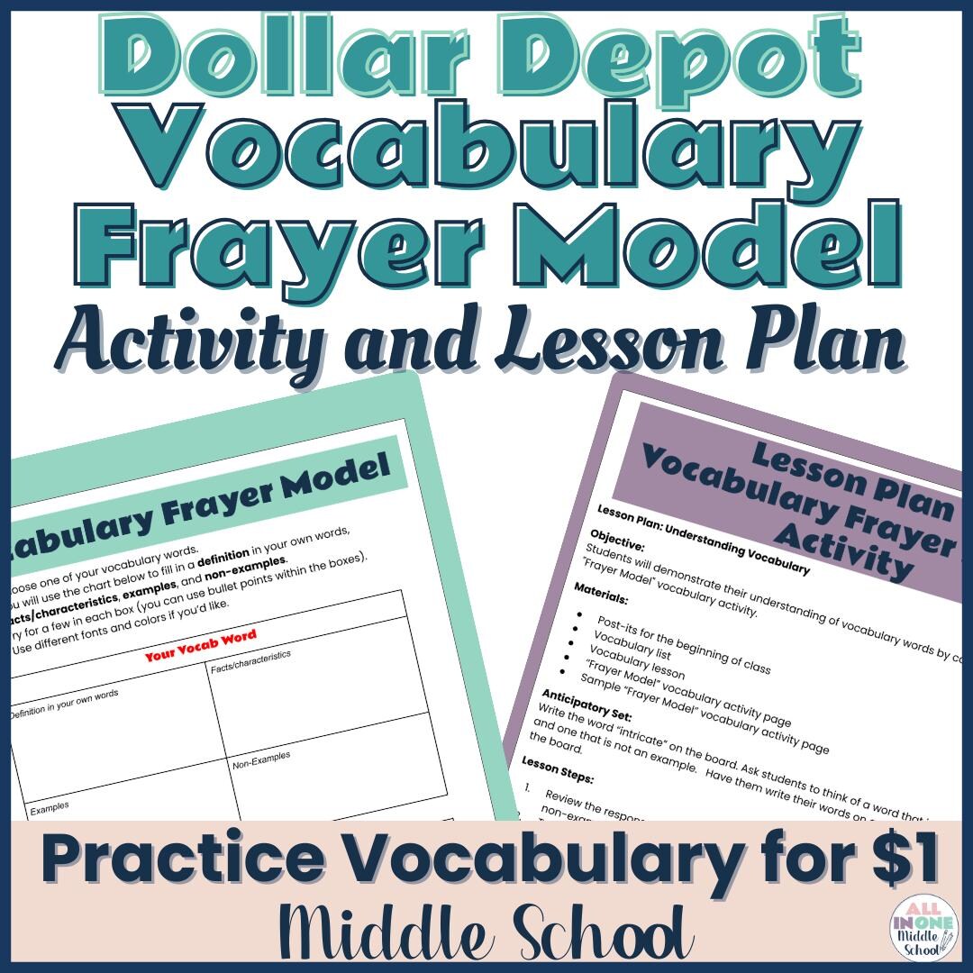 Vocabulary Activity | Lesson Plan | Dollar Products | Middle School ...