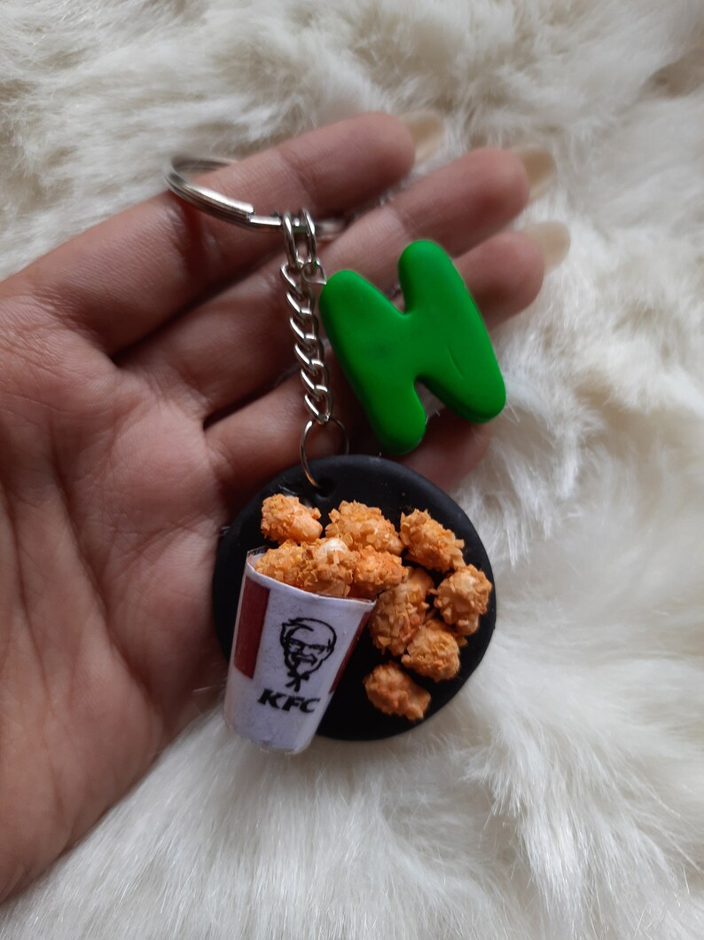 Miniature KFC Keychain With Initial - Etsy