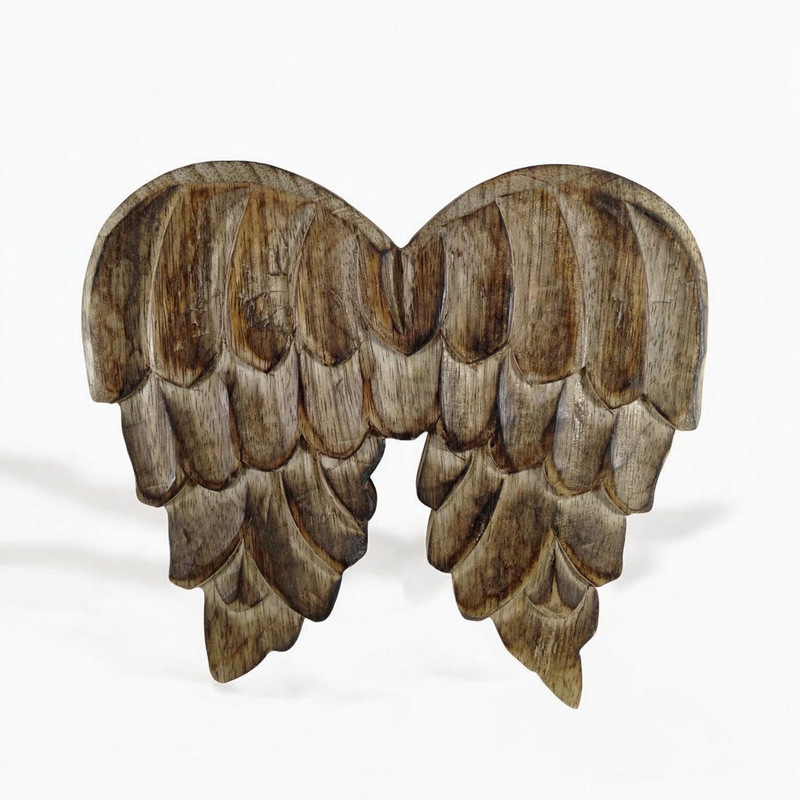 Wooden Carved Angel Wings - Rustic Wall Hanging Decor, Handcrafted ...