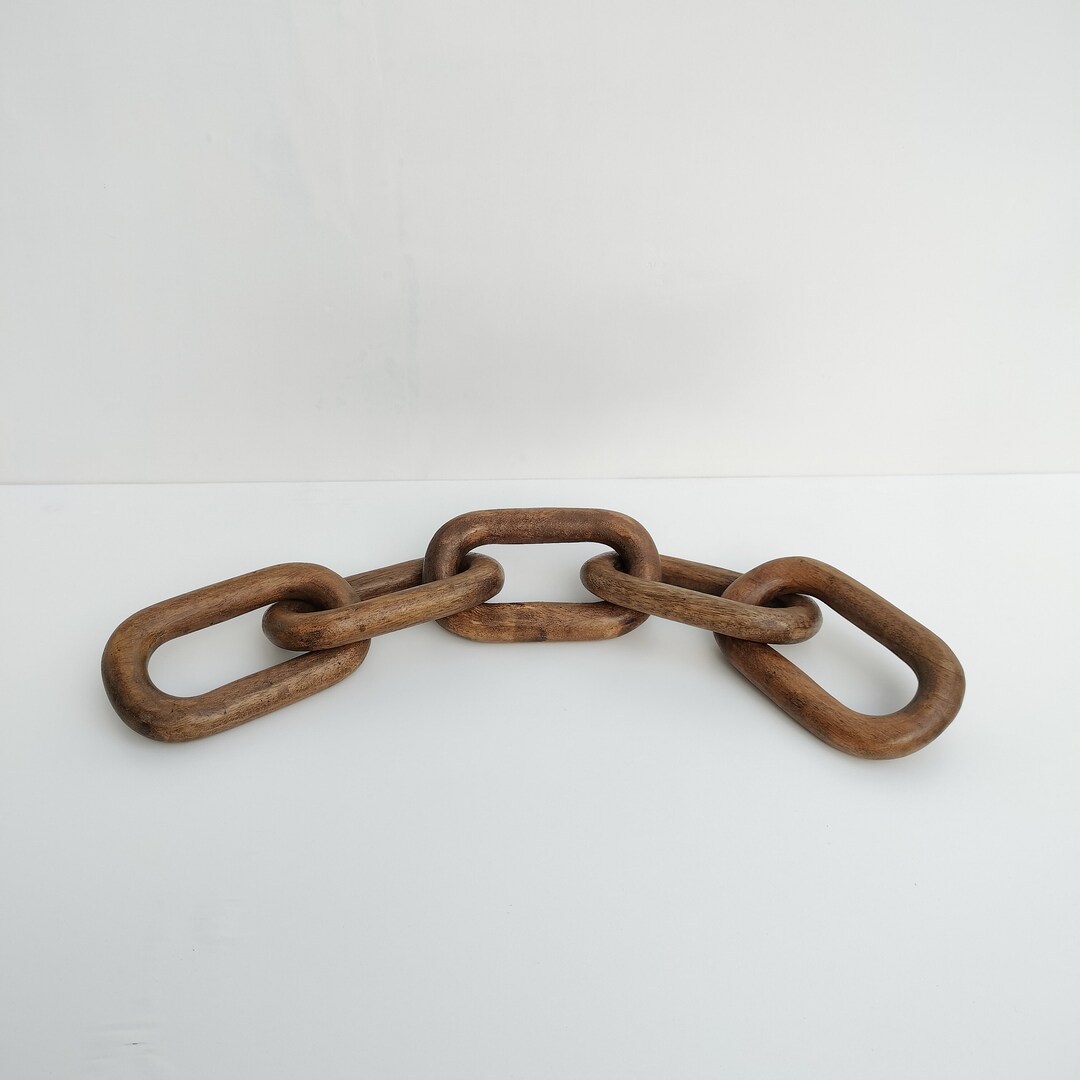 Wood Chain Link Farmhouse Decorative Wooden 5 Link Chain Crafts ...