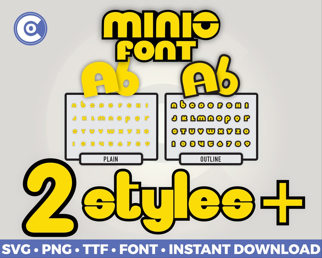 Minio Font Bundle Svg Png Pdf INSTANT DOWNLOAD - Etsy
