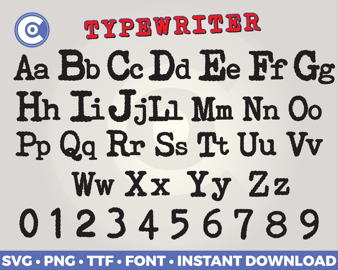 Typewriter Font Svg Png Pdf INSTANT DOWNLOAD - Etsy