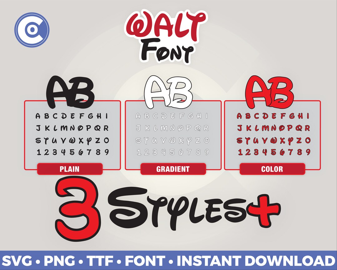 Walt Font Bundle Svg Png Pdf INSTANT DOWNLOAD - Etsy UK