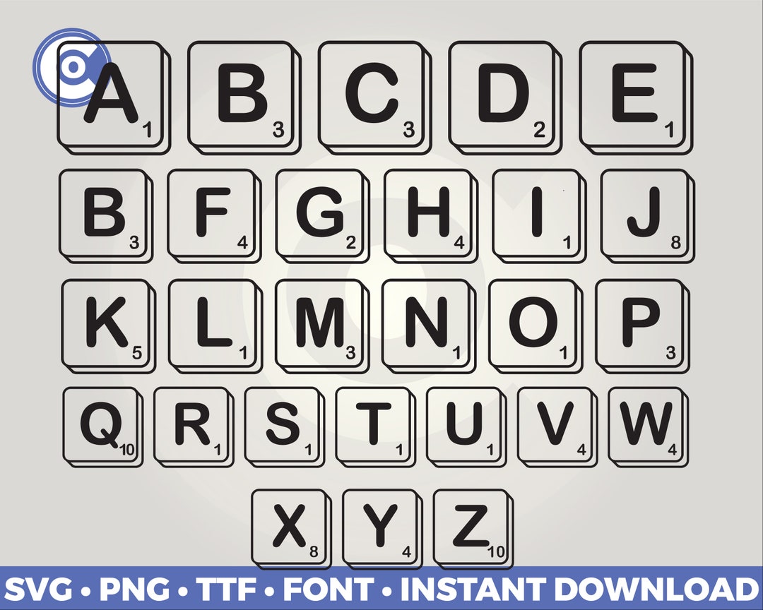 Scrabble Font Svg Png Pdf INSTANT DOWNLOAD - Etsy Canada