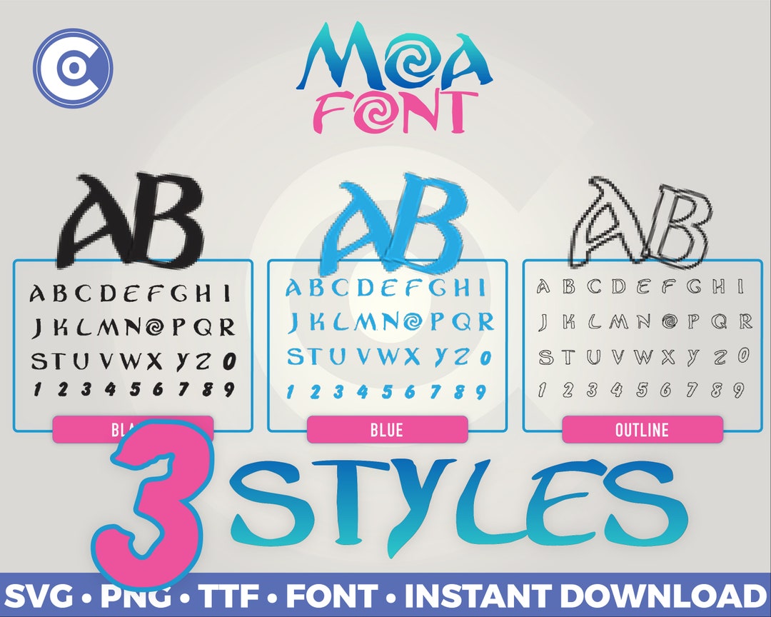 Moana Font Bundle Svg Png Pdf INSTANT DOWNLOAD - Etsy UK