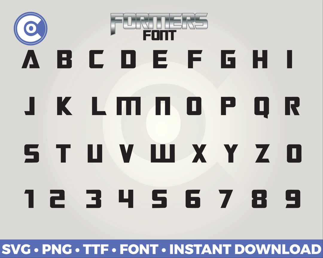 Formers Font Svg Png Pdf INSTANT DOWNLOAD - Etsy