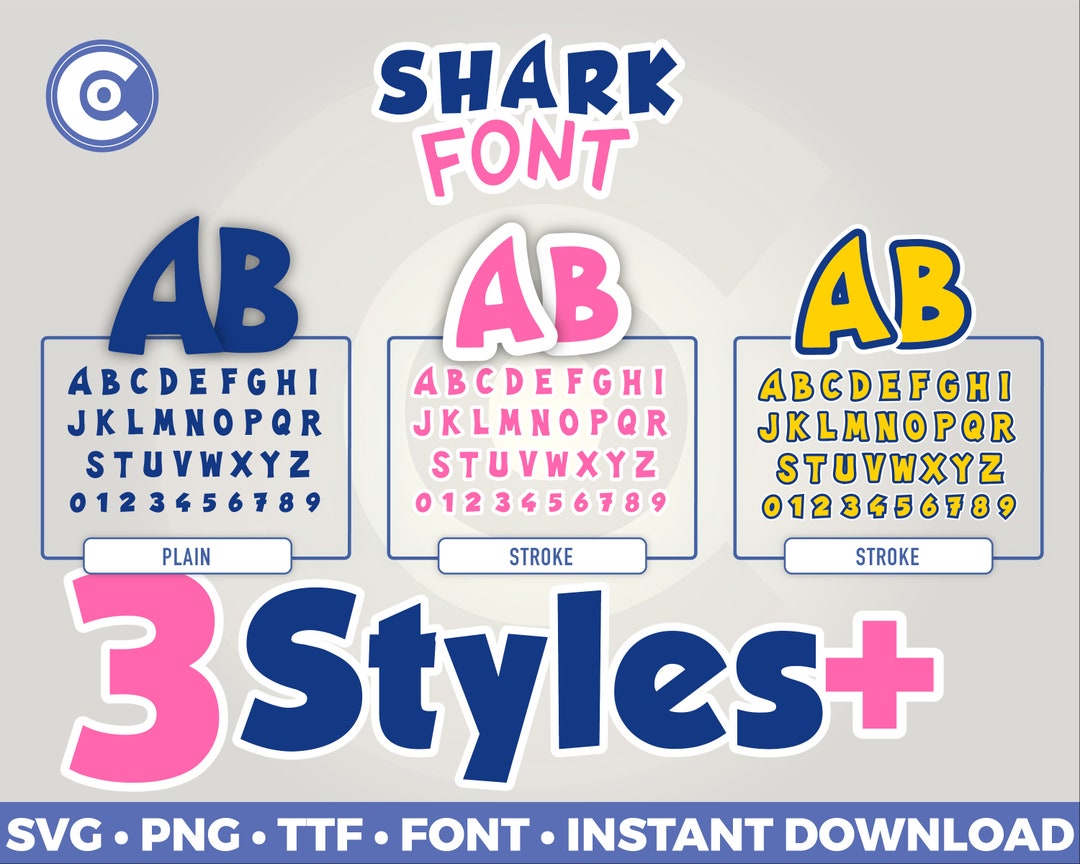 Shark Font Bundle Svg Png Pdf INSTANT DOWNLOAD - Etsy UK