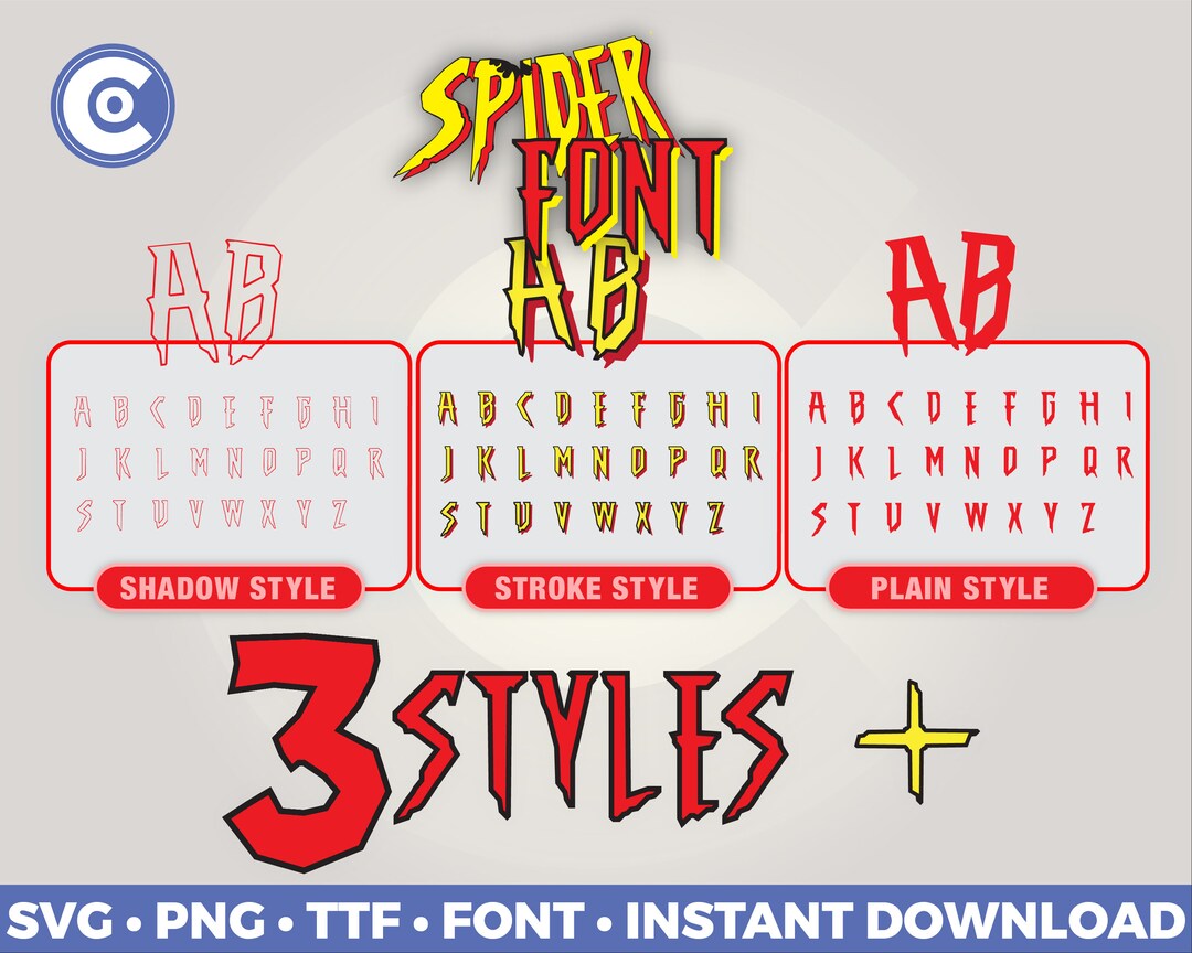 Spider Font Bundle Svg Png Pdf INSTANT DOWNLOAD - Etsy UK