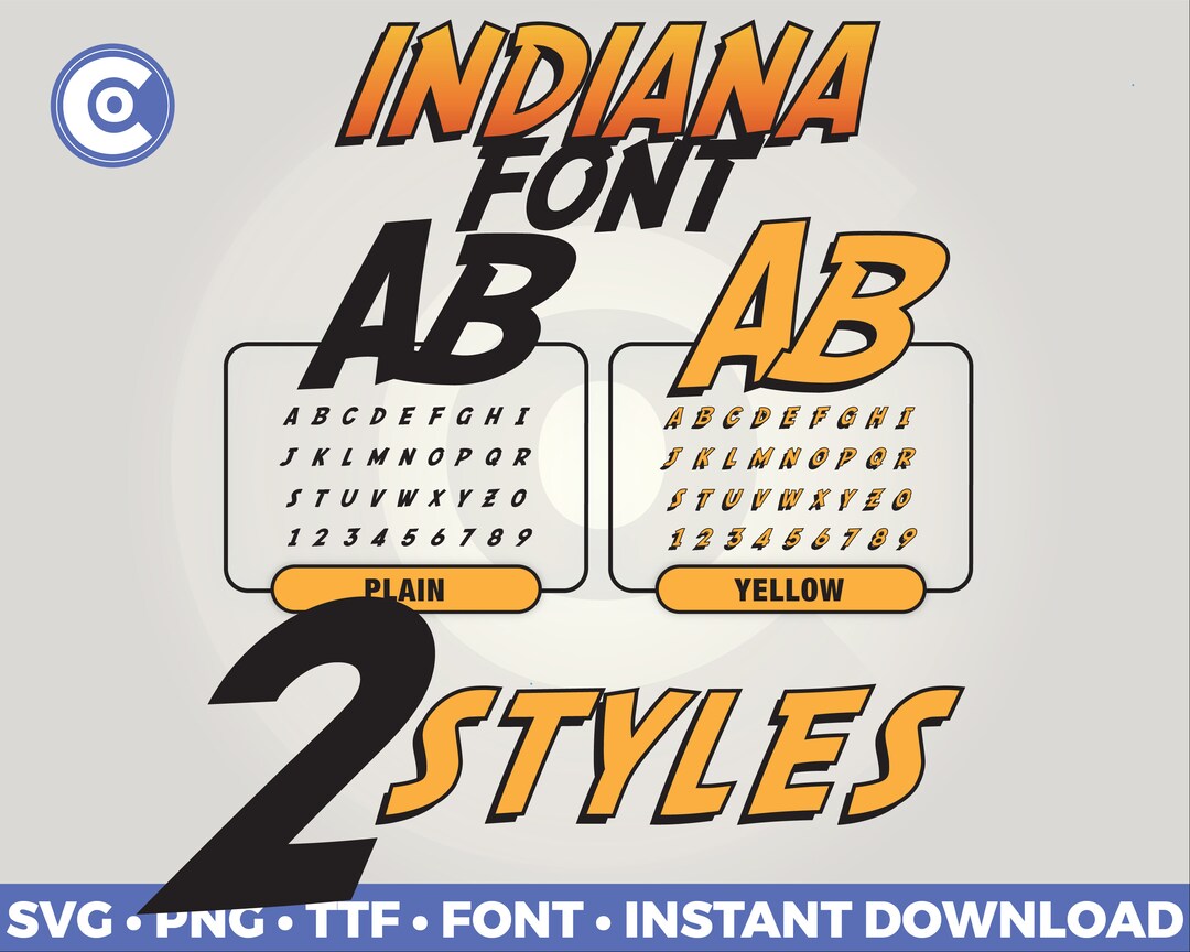 Indiana Font Bundle Svg Png Pdf INSTANT DOWNLOAD - Etsy