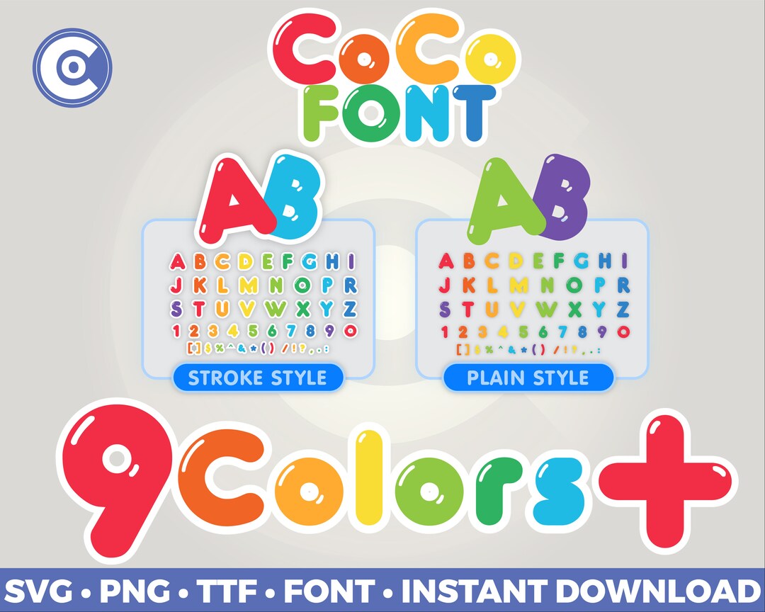 Coco Font Bundle Svg Png Pdf INSTANT DOWNLOAD - Etsy New Zealand