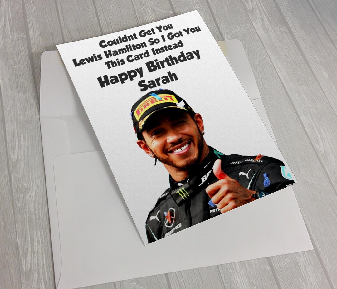 Lewis Hamilton Personalised Birthday Card Mercedes Birthday Card F1 Fan ...