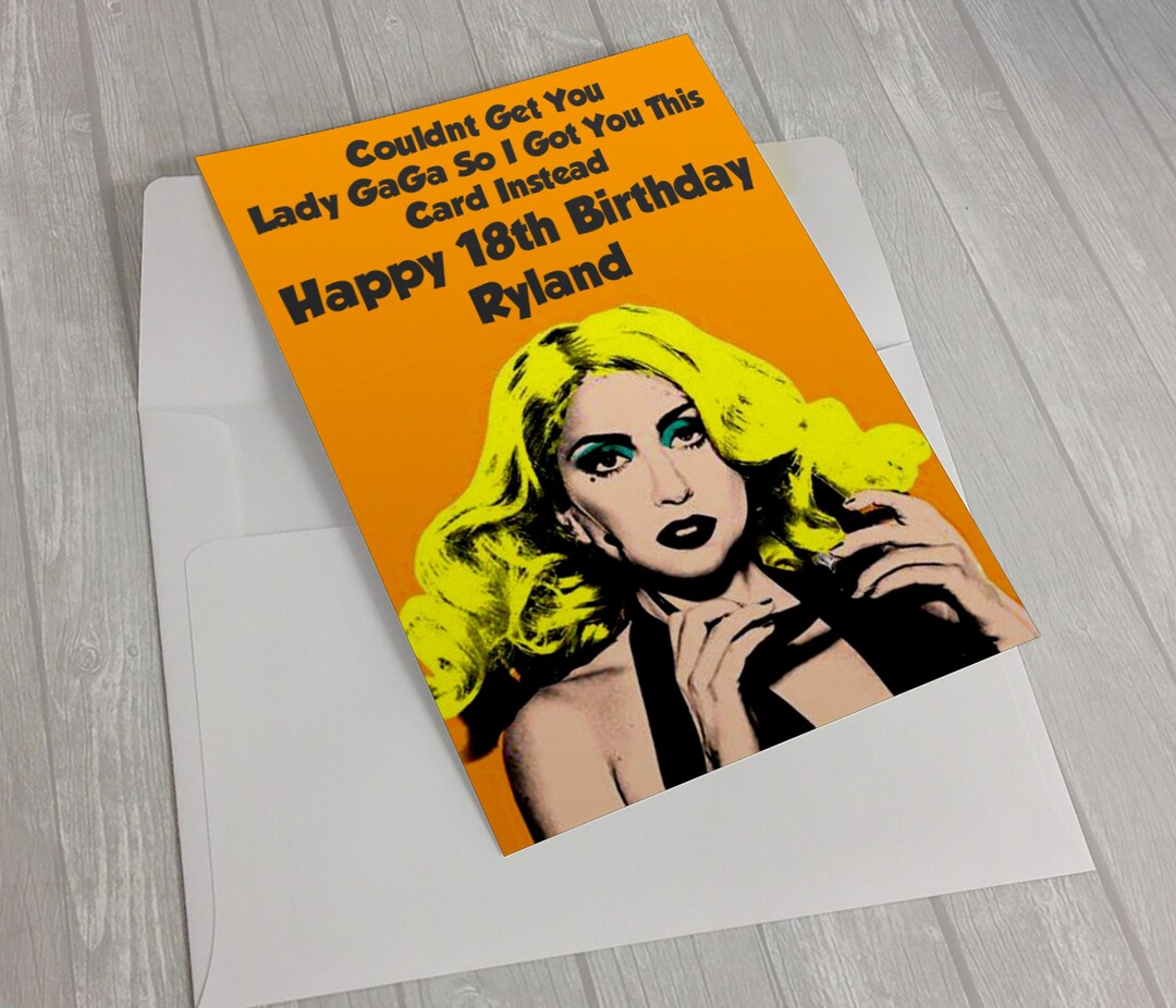 Lady Gaga Personalised Birthday Card Birthday Fan Gift Free UK Delivery ...