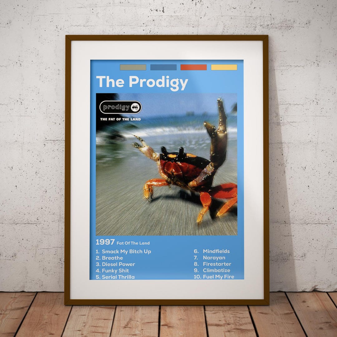 Fat of the Land the Prodigy, Print Wall Art Album Poster Retro Music ...