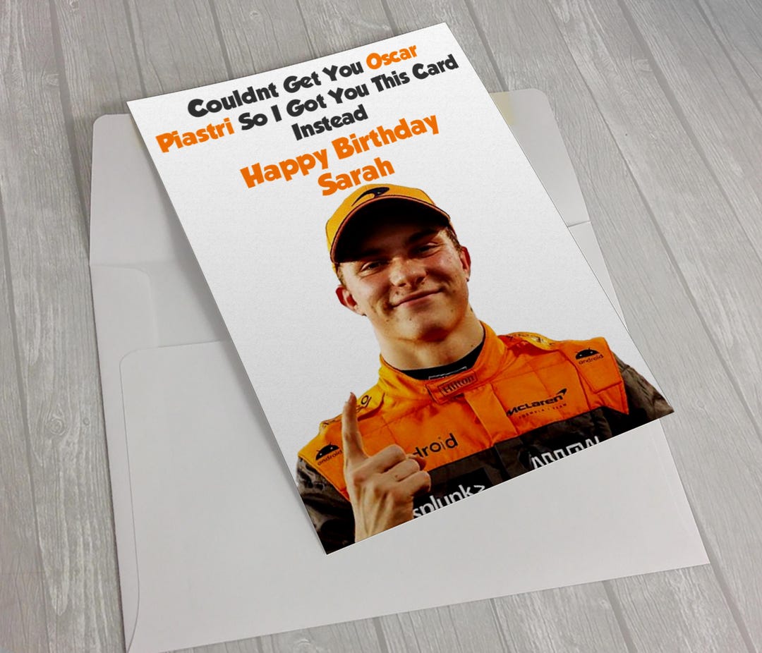 Personalised Oscar Piastri Personalised Birthday Card Mclaren Birthday ...