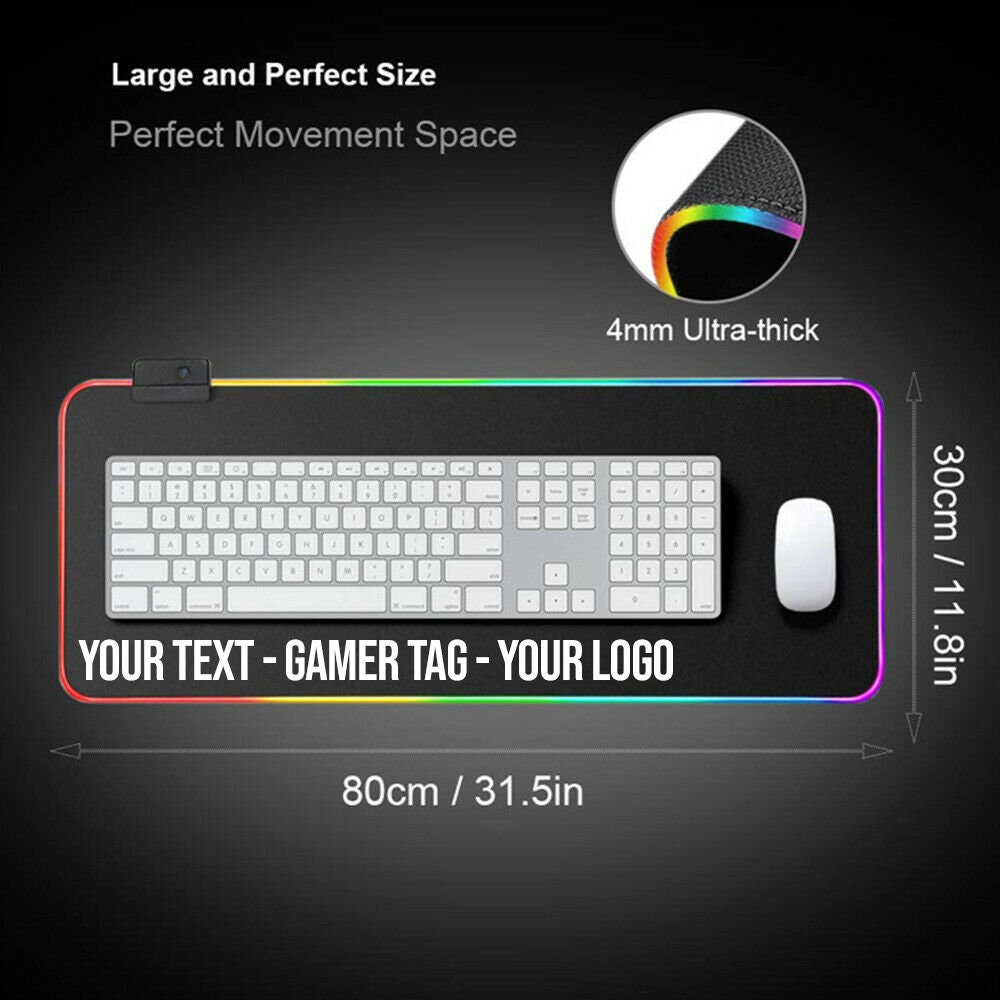 Personalised LED Gaming Mat Gaming Accessories RGB Mouse Mat Esports ...