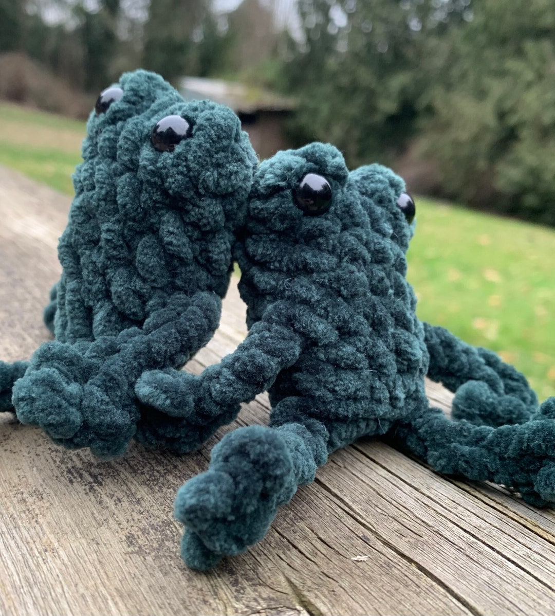 Baby Leggy Frog Green Frog Plushie Cute Fluffy Amigurumi Dark Forest ...