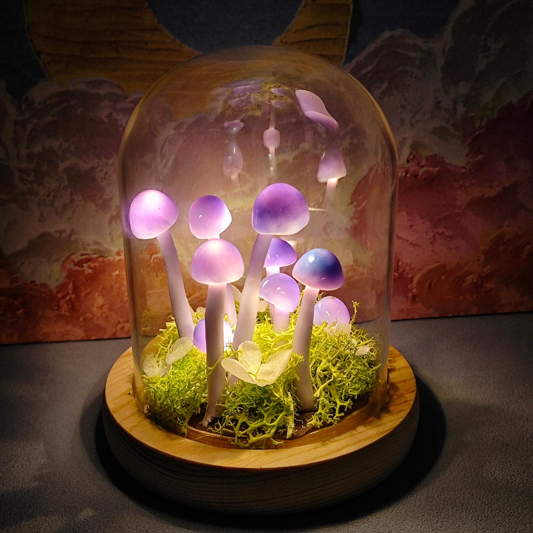 Handmade Purple Mushroom Lamp Cute Mushroom Light Night Unique Mushroom ...