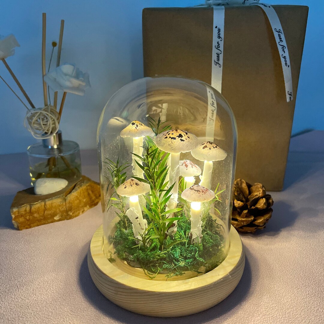 Gray Mushroom Night Light Mushroom Lamp Handmade Magic Night Light for ...