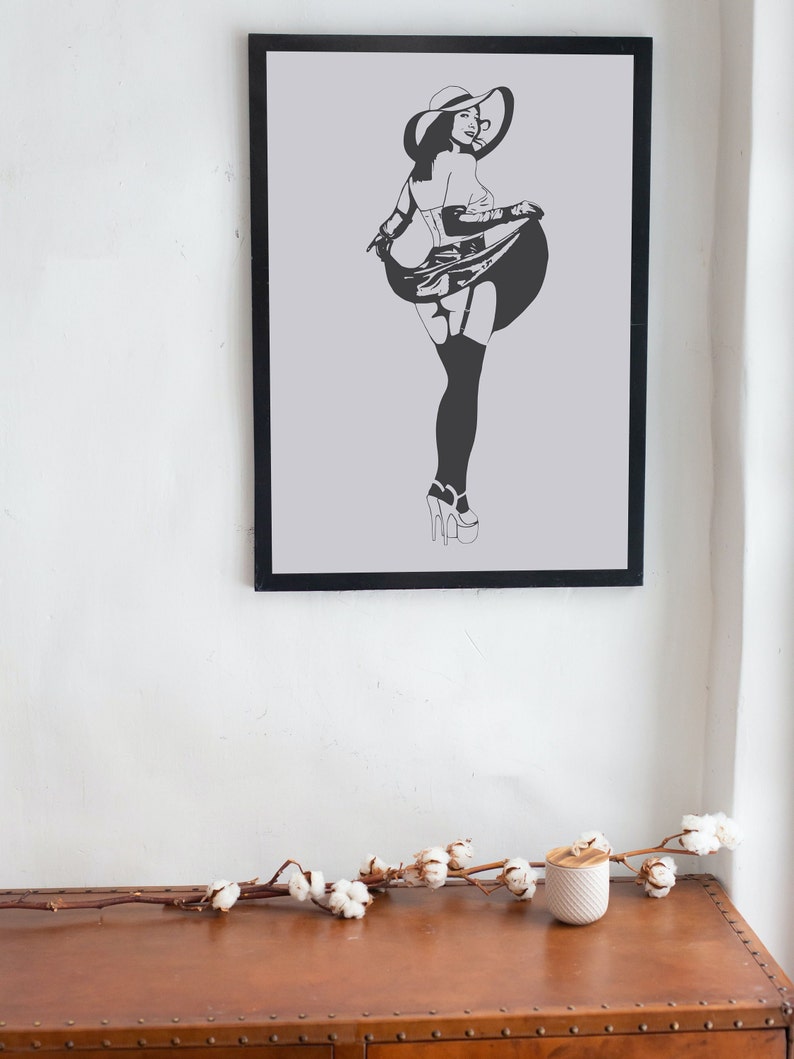 Sexy Pin Up Girl Svg Dxf Png Eps Files Cuttable Files Etsy