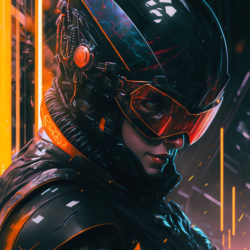 Neon Rebel: the Ultimate Cyberpunk Heroine - Etsy