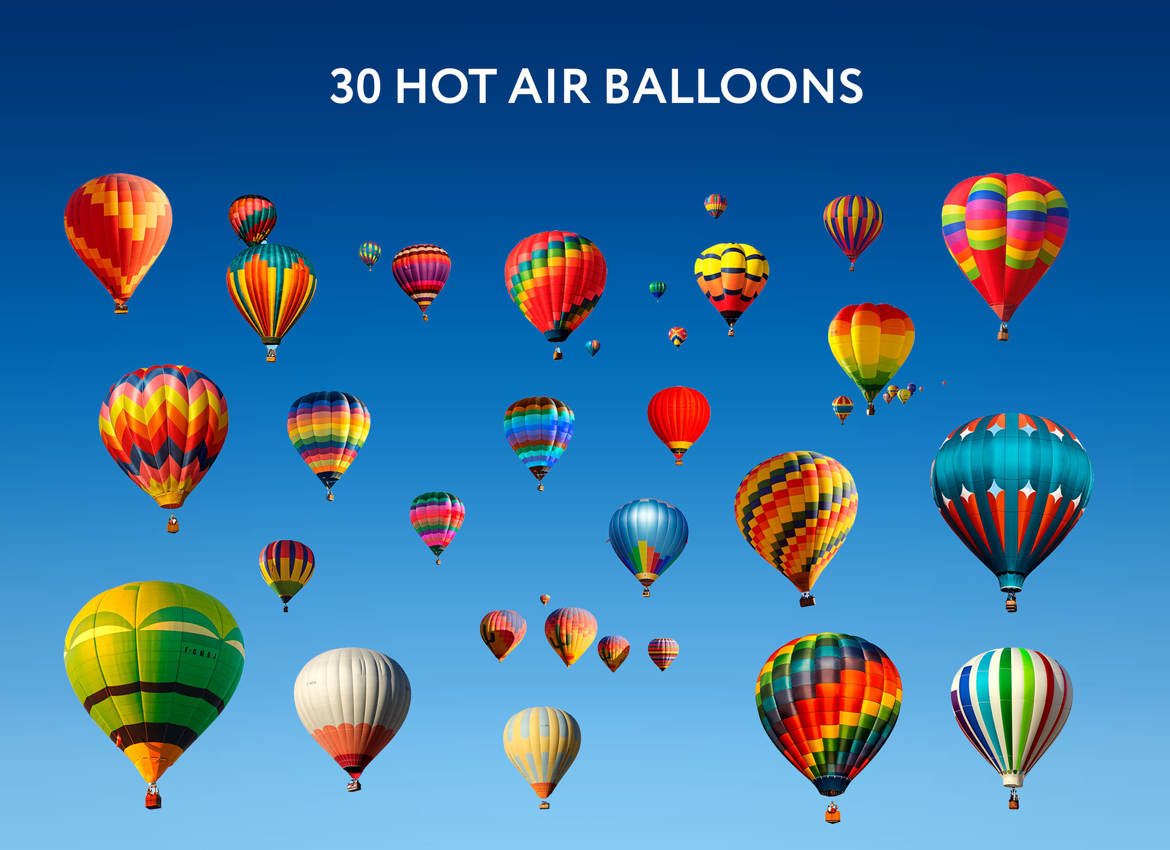 16 Hot Air Balloons Photo Overlays, Balloons, Sky Overlays, Photoshop ...