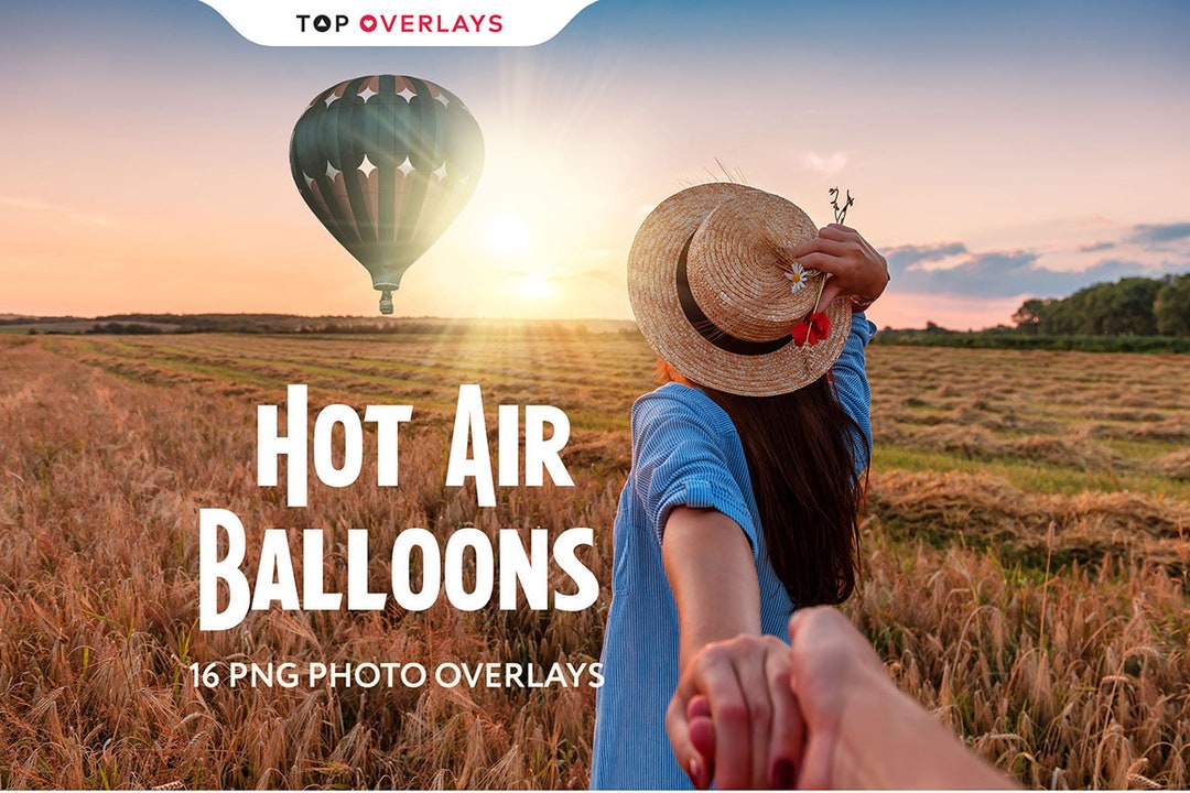 16 Hot Air Balloons Photo Overlays, Balloons, Sky Overlays, Photoshop ...