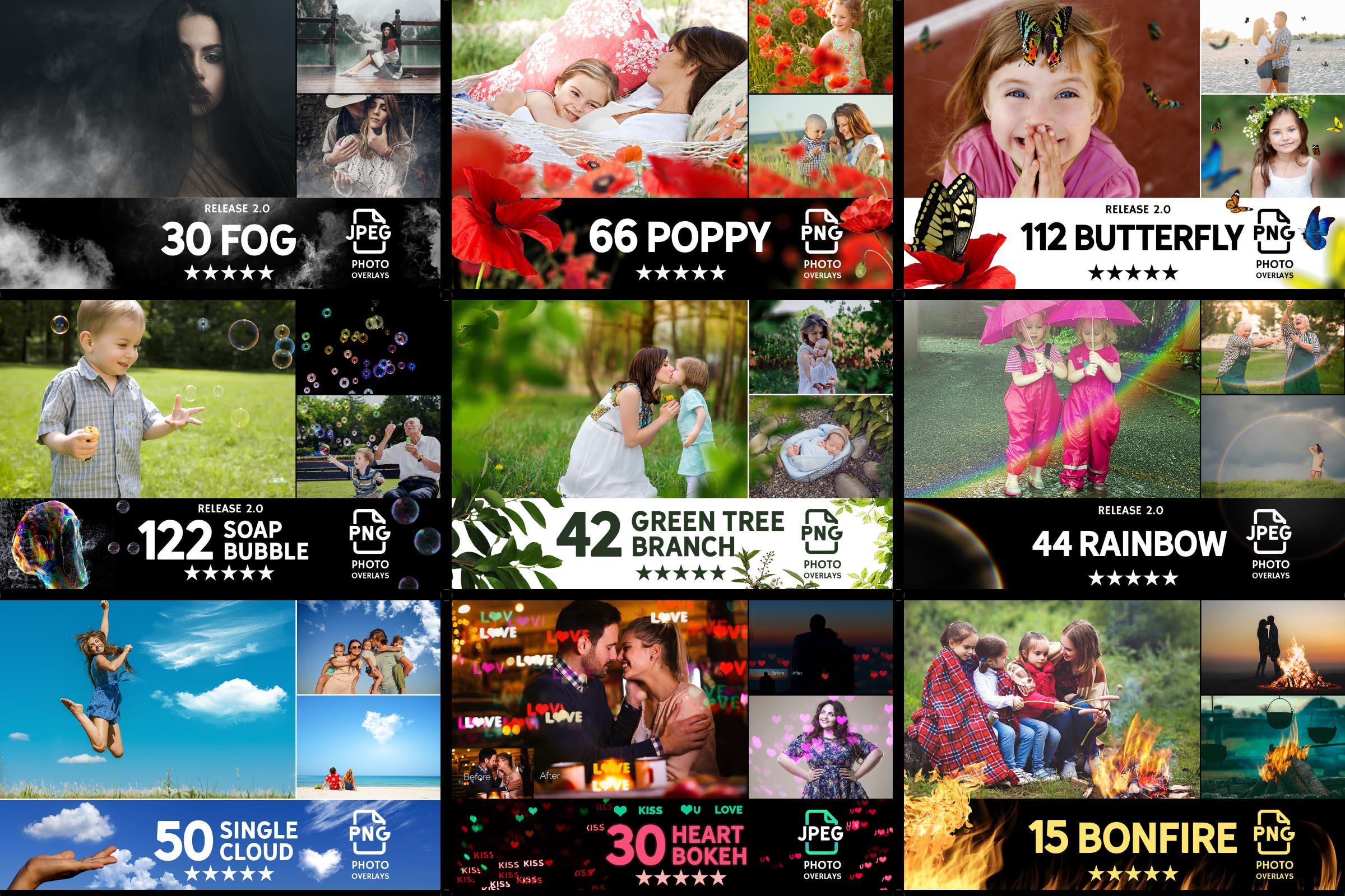 3700+ Photo Overlays Huge Bundle + FREE Updates. Photoshop Overlays ...
