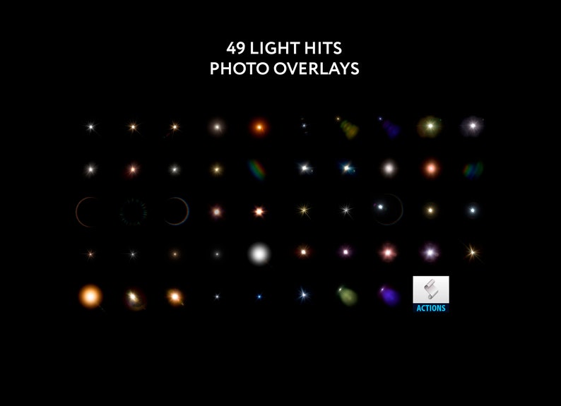 49 Light Hits Photo Overlays, Photo Overlay, Photoshop Overlay, Sun ...